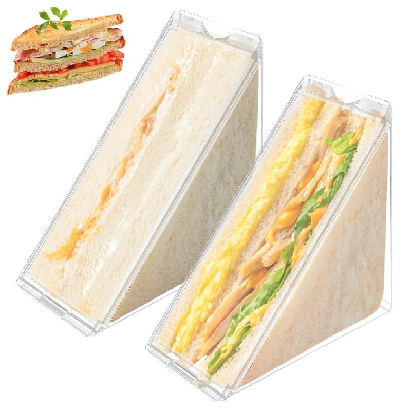 SIEYIO 2 Pack Sandwich Box Washable Lunch Box Food Storage Case Clear ...