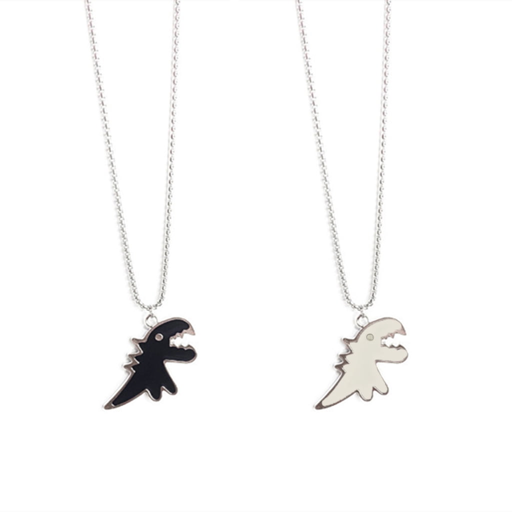 SIEYIO 2 Pcs Couples Dino Necklaces For Women Men Matching Best Friend ...
