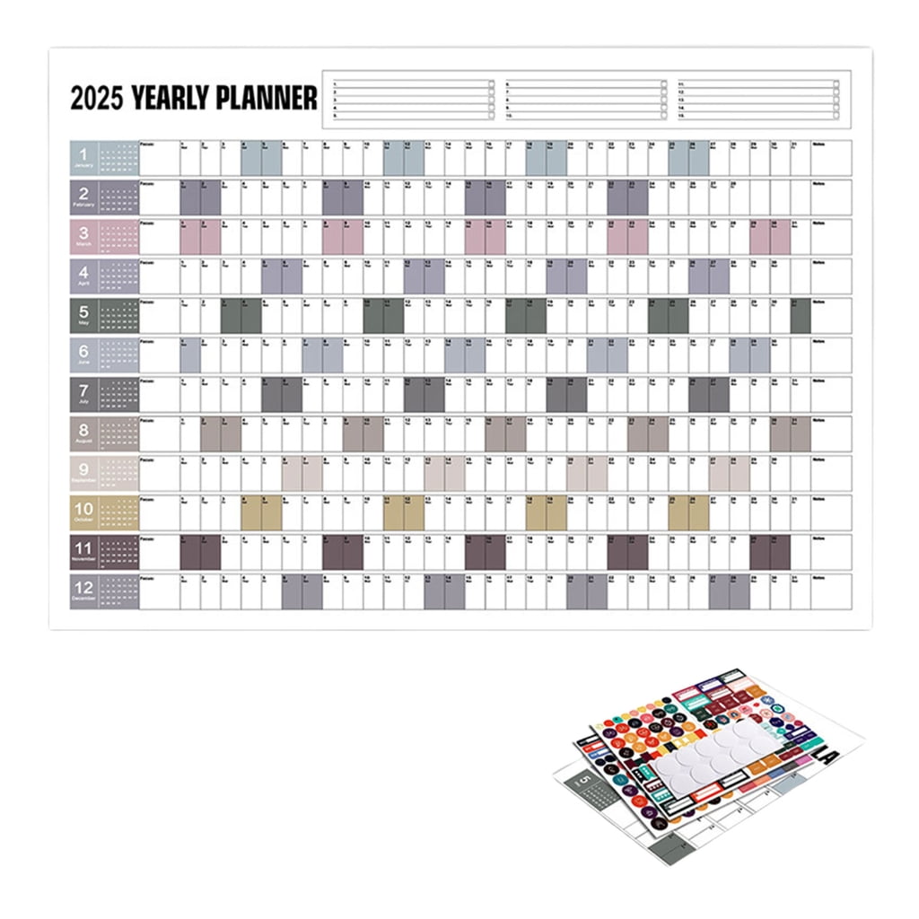 SIEYIO 2025 Yearly Wall Planner 2025 Home Office Wall Planner Calendar ...