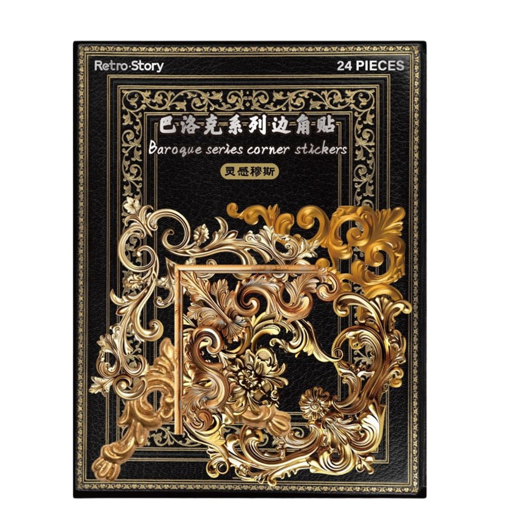 SIEYIO 24 Sheets/Pack Decorative Stickers Baroques Series Corner ...