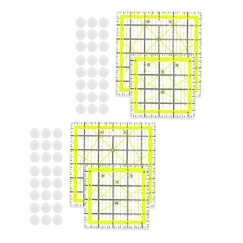 SIEYIO 2Sets Square Patchwork Ruler Clear Acrylics Quilting Ruler ...