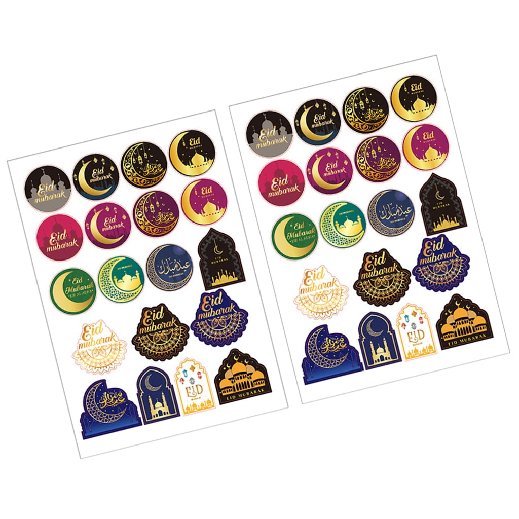 SIEYIO 38 Pcs Self-Adhesive Labels Sticker Ramadan Sticker Eid Mubarak ...