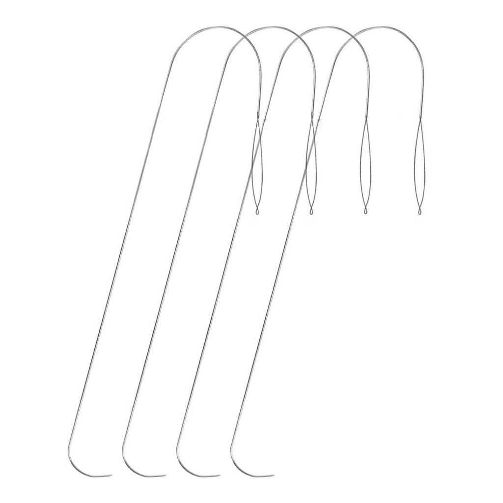 SIEYIO 4 Pcs Big Eye Curved Beading Needle Beading Threading Needle ...