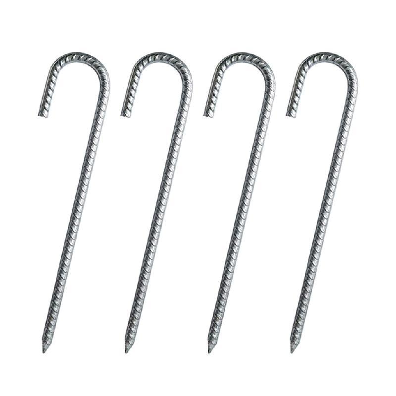 SIEYIO 4 Pcs Galvanized Steel J Hooks Nails Heavy Duty Ground Nails ...