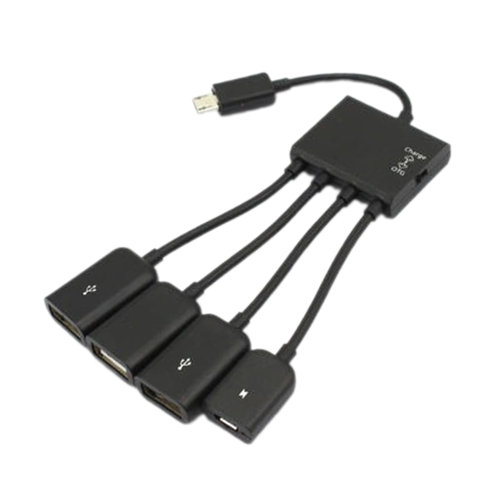 SIEYIO 4 Port MicroUSB TypeC Power OTG Extenders Hub Cable Black For ...
