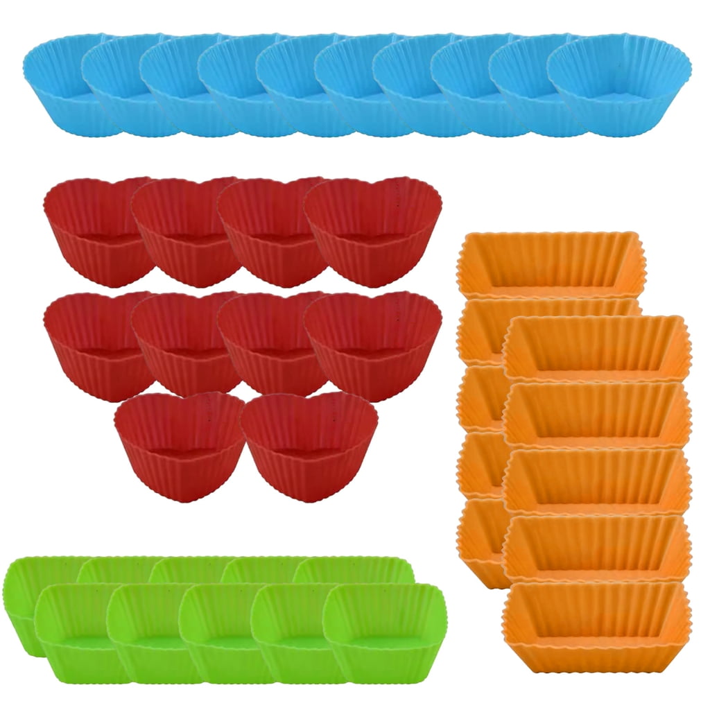 SIEYIO 40Pcs Silicone Bakings Cups Reusable Muffins Molds Nonstick ...