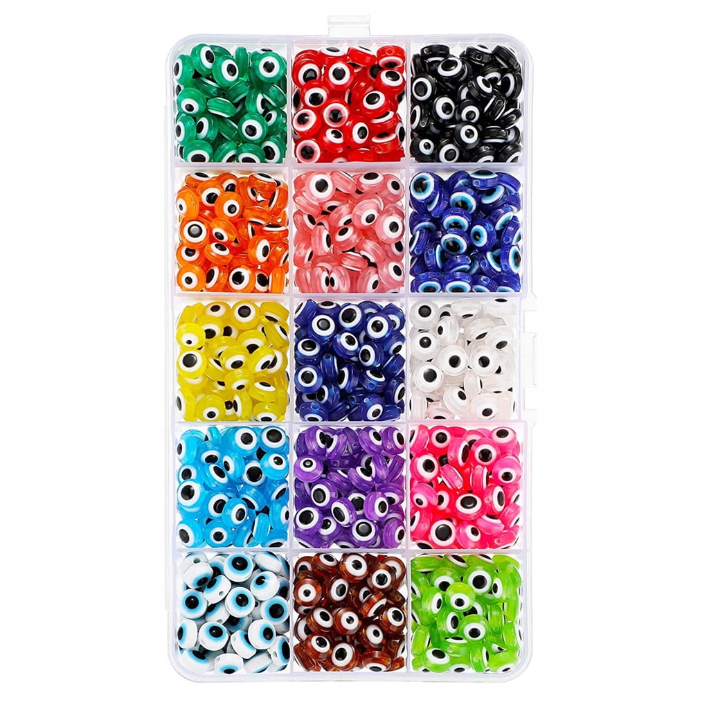 WINDLAND 450 Pieces/Set 8mm Round for Evil Eye Bead Turkish Eye Bead ...