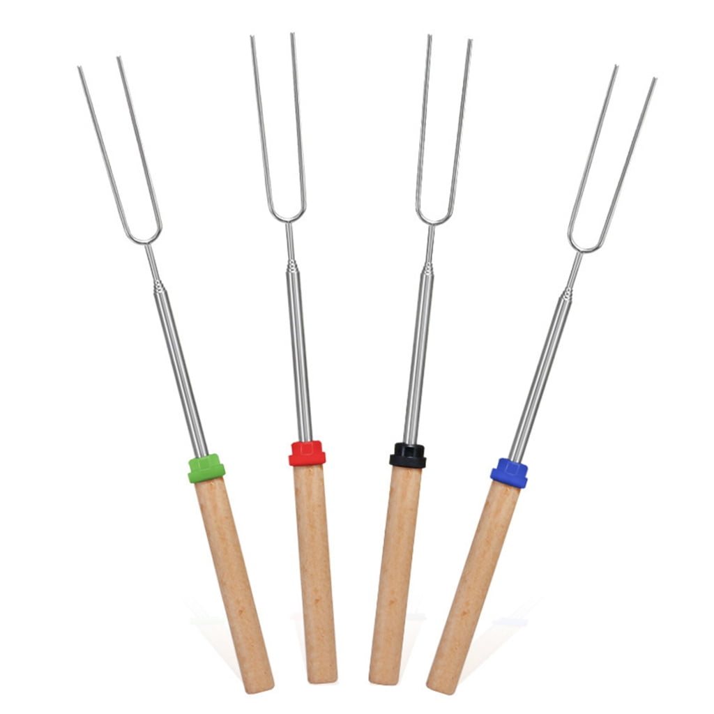 SIEYIO 4pcs Telescopic Toasting Forks Extendable Stainless Steel Fork ...