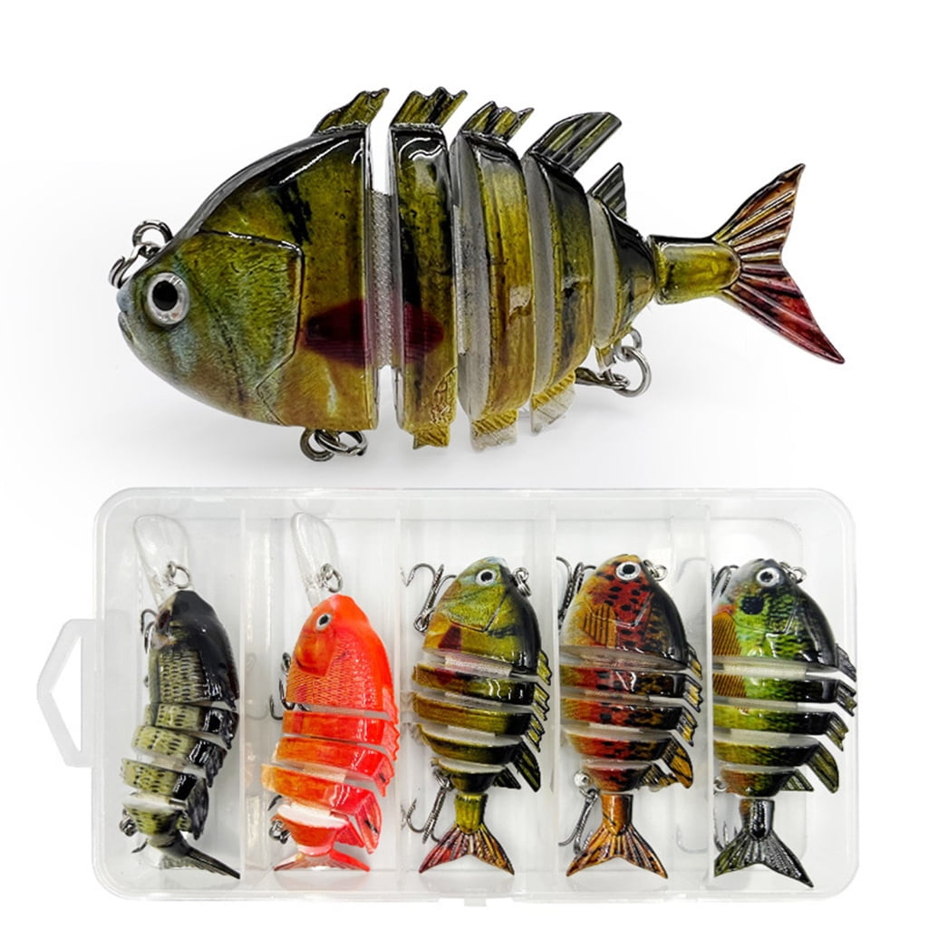 SIEYIO 5 Pcs Multi Jointed Swimbaits Slow Sinking Swimming Lures ...