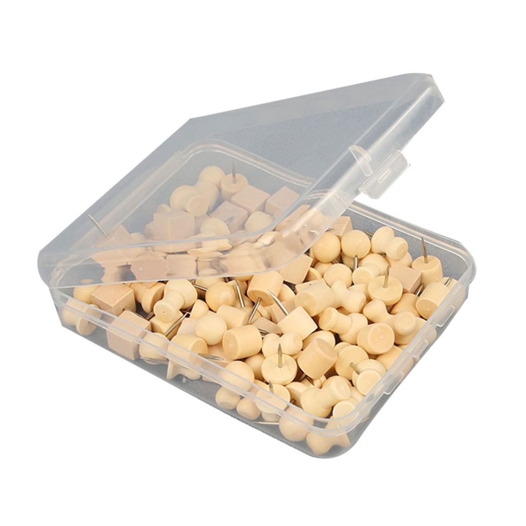 SIEYIO 5 Types Push Pins Kits for Cork Board, Wooden Head Pins Steel ...