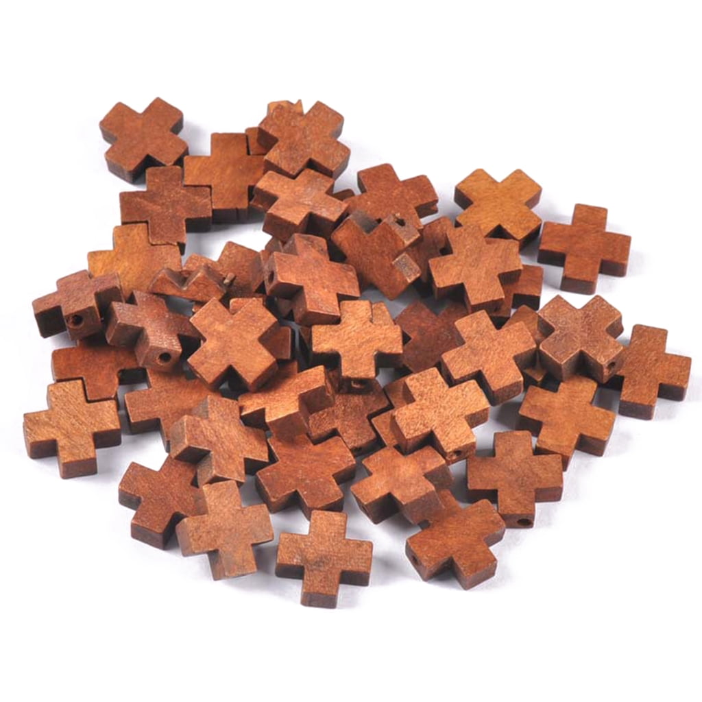 SIEYIO 50 Pcs Natural Wood Cross Pendant Jewelry Findings Fashion Small ...