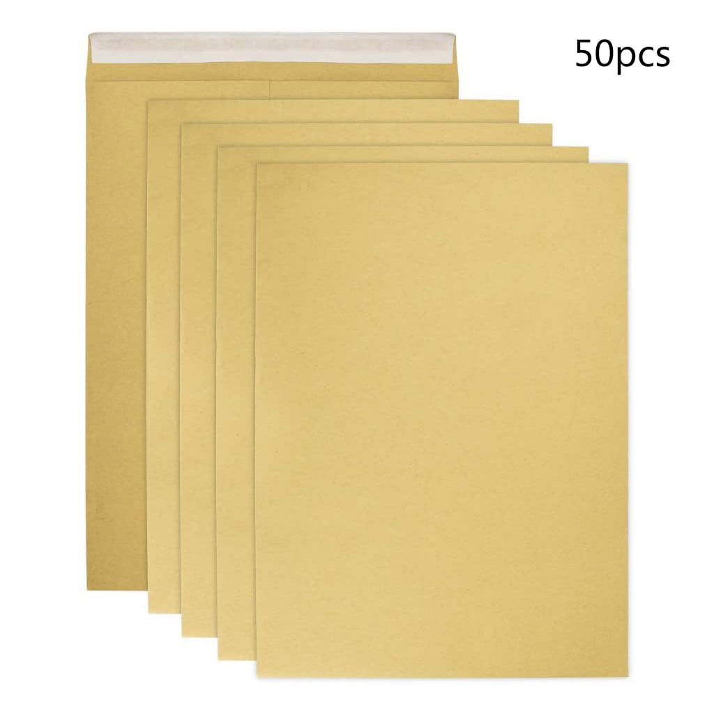 SIEYIO 50Pcs A4 Brown Envelopes for w/ Sealing Strip Large Folding ...