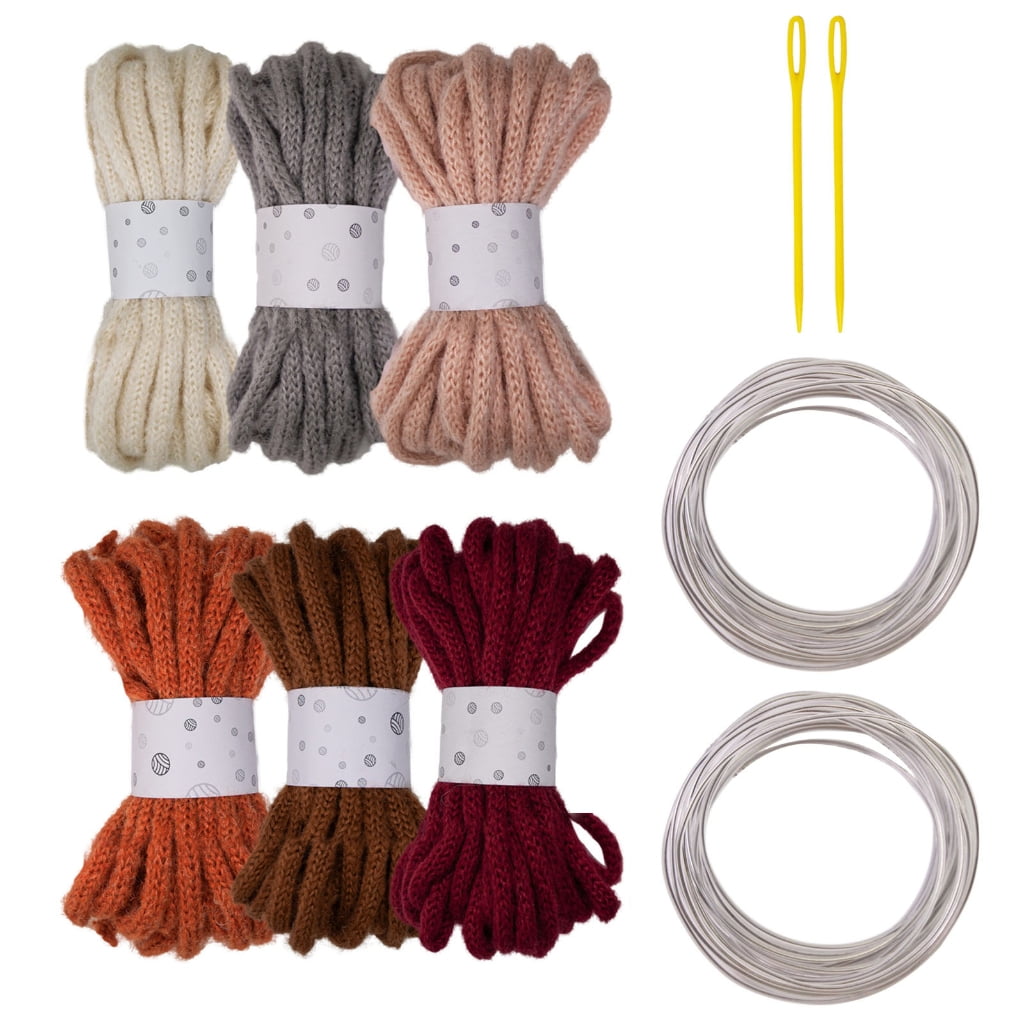 SIEYIO 6 Rolls 7mmX5Meters Polyester Rope Assorted Color Hollow Braided ...