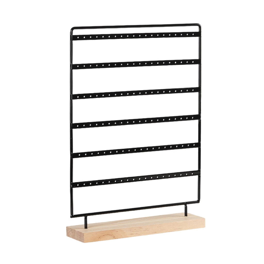 SIEYIO 6-Tiers Earring Holder Earrings Display with Wood Stand Jewelry ...