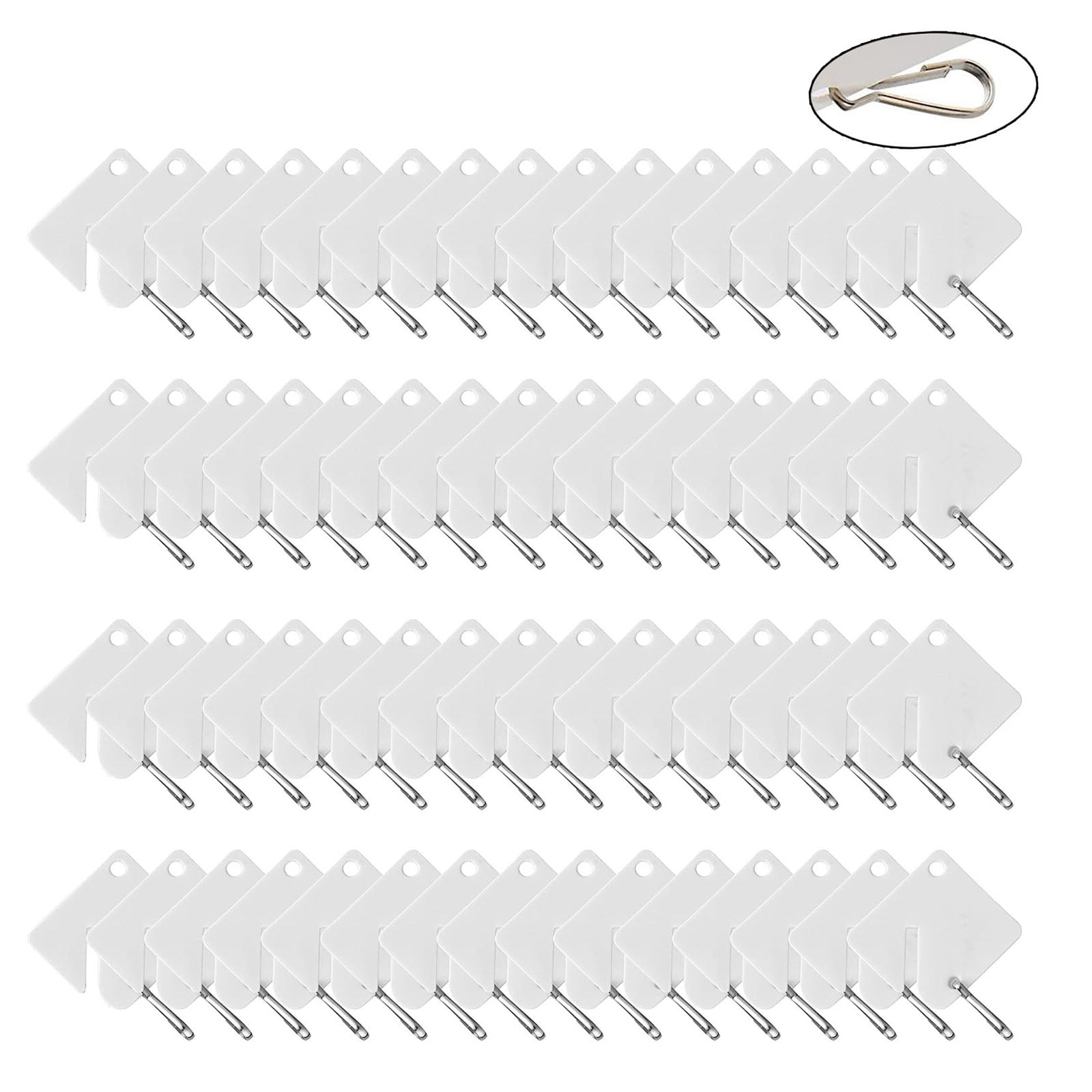 SIEYIO 60Pieces Durable Plastic Tag White Hanging for Key Tags with ...
