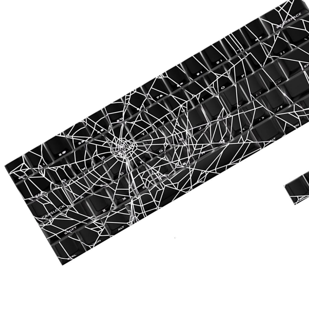 SIEYIO 64/74Key Keycaps Spiders Web Keycap Side Print Backlit Keycaps ...