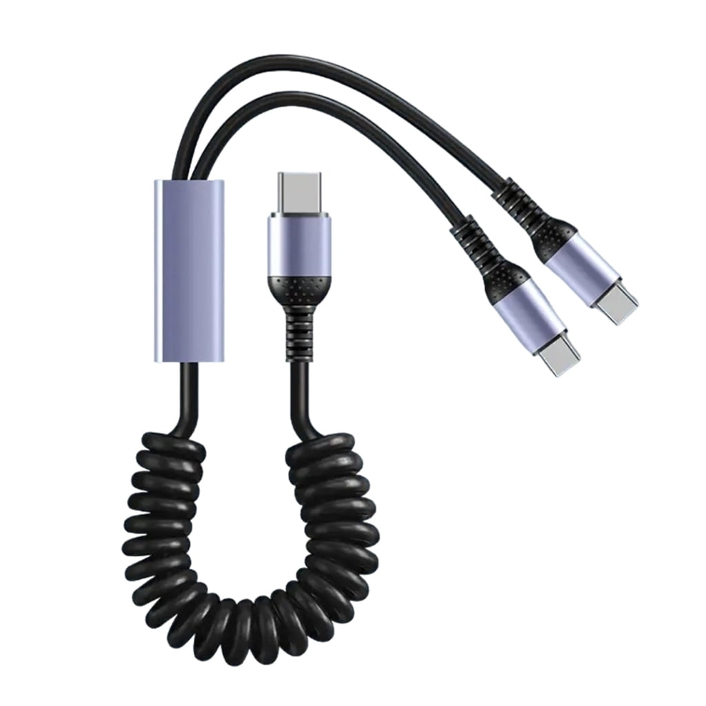 SIEYIO 66W USB C Cable Retractable Spring Design Double Type C Charging ...