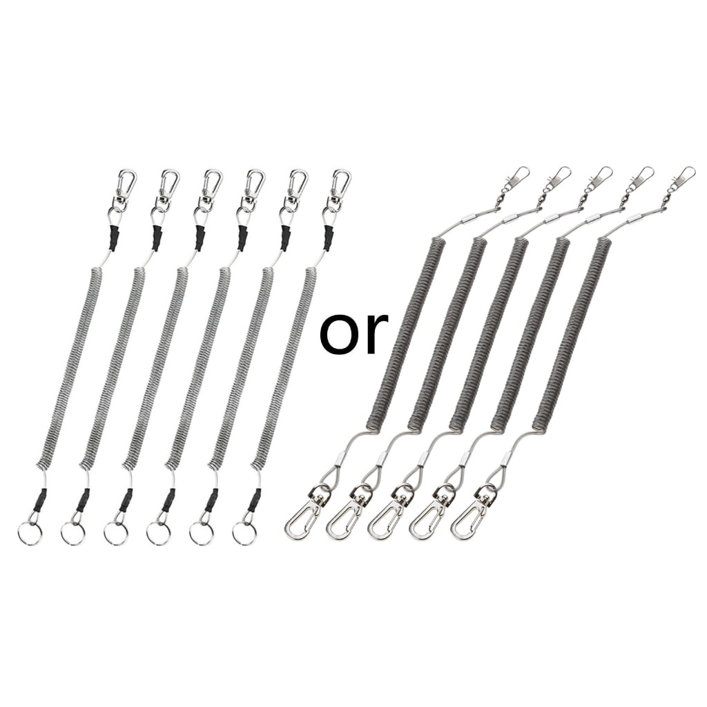 SIEYIO 6pcs Fishing Coiled Lanyard Heavy Duty Safety Wire Fishing Tools ...