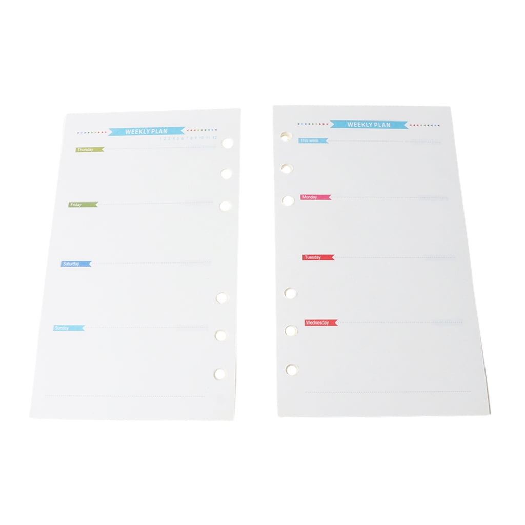 SIEYIO A6 Loose-leaf Planner Inserts Papers 6-hole Refills Papers for ...