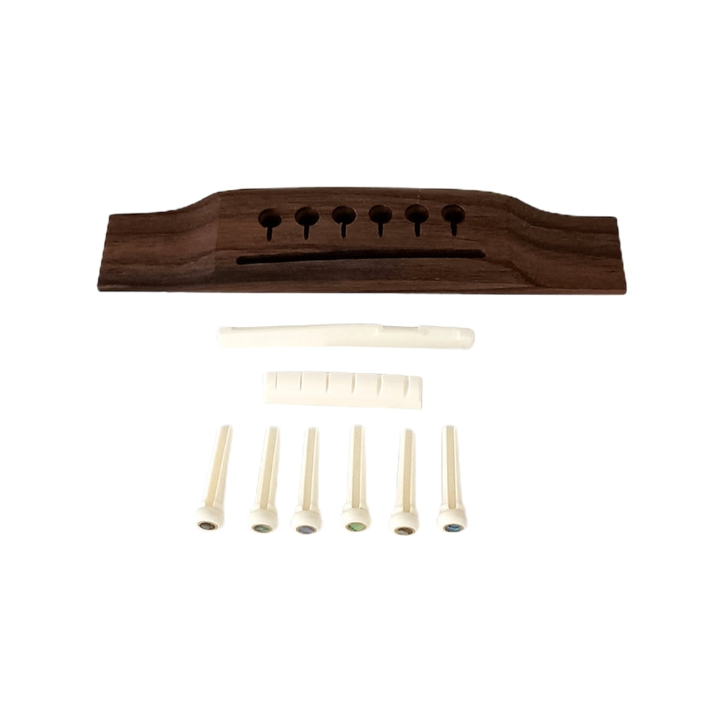 SIEYIO Acoustic Guitar Bridge Bone Guitar Saddles Nut Slotted Bridge ...