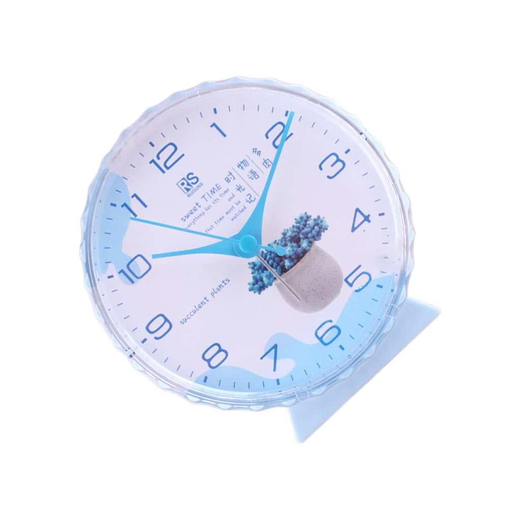 SIEYIO Alarm Clock with Round Plastic Case Battery Operated Analog Desk ...