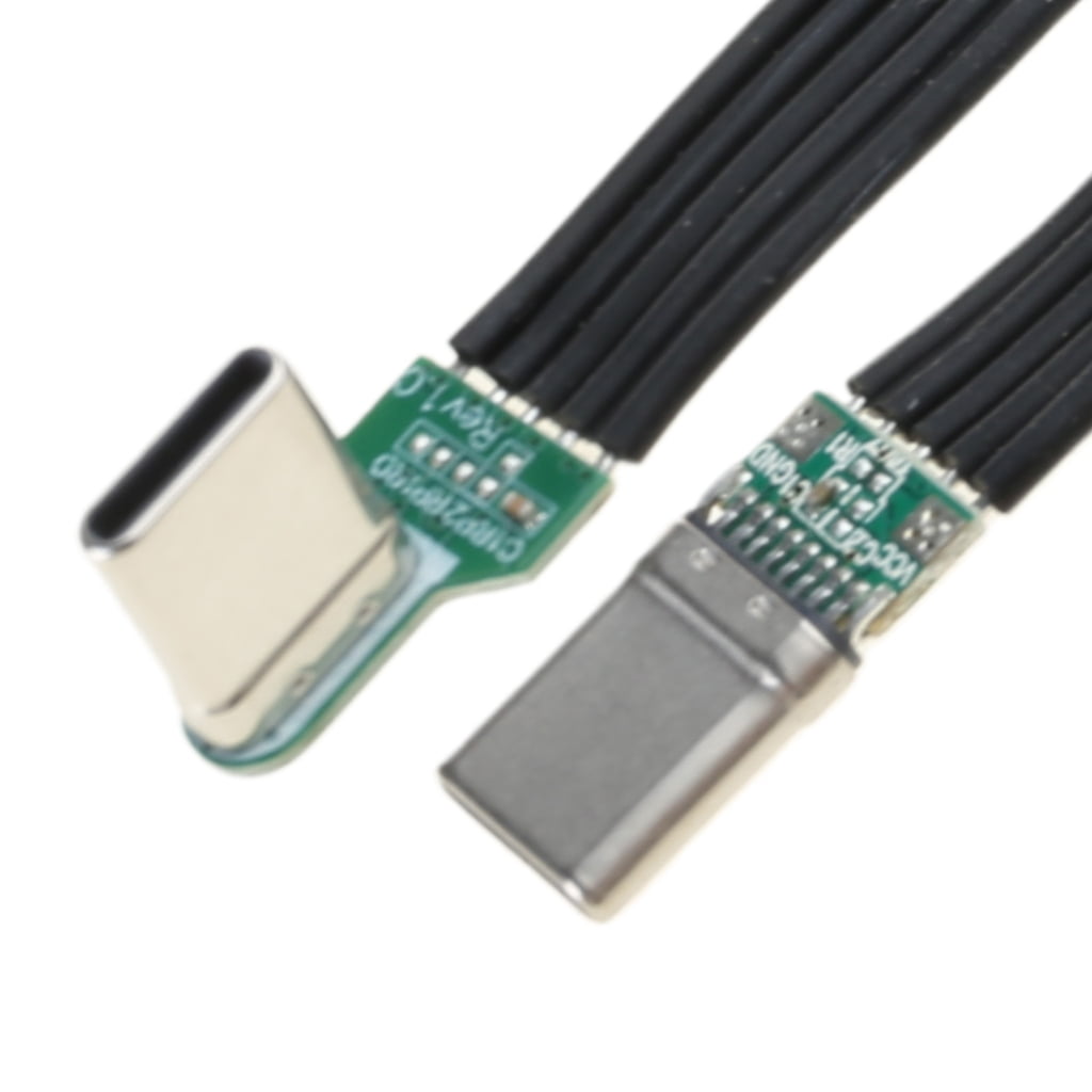 SIEYIO Bend Type C to Type C Flat Silicone Soft Wire Left and Right ...