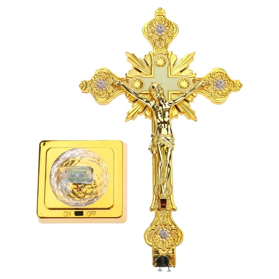 SIEYIO Catholic Cross with LED Light Religious Christian Standing ...
