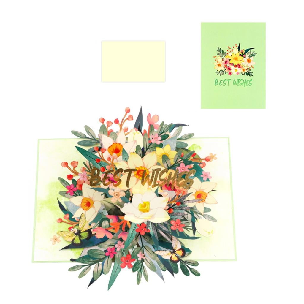 SIEYIO Colorful Flower Surprise Card Foldable Greeting Card for ...