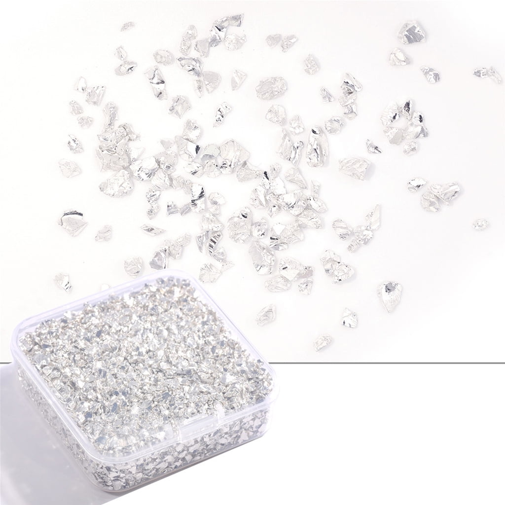 SIEYIO Crushed Glass Glitter Resin 80g/Box Irregular Metal Fragments ...