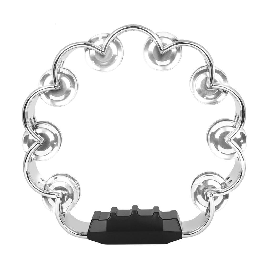 SIEYIO Double Row Tambourine Flower Form Musical Tambourine Metal Bells ...