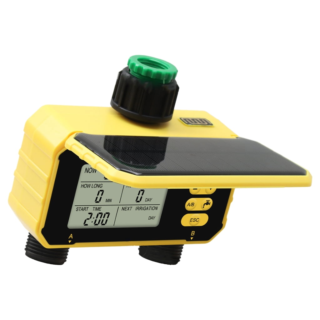 SIEYIO Double Zone Garden Water Timer Valves Solar Charged with ...