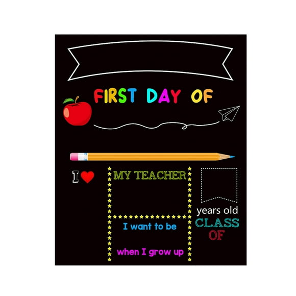 First Day School Chalkboard Reusable