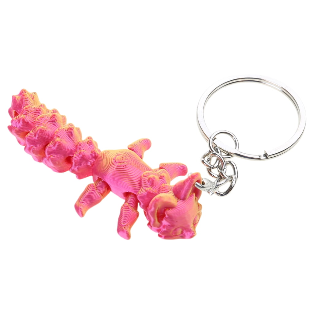 SIEYIO Flexible Jointed Fox Model Keychain 3D Printed Gradient Keychain ...