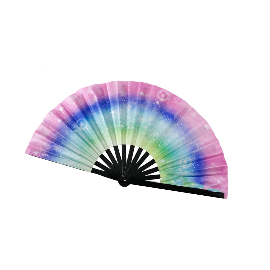 SIEYIO Fluorescent BamboosHand Fan for Nightclubs Music Festivals and ...