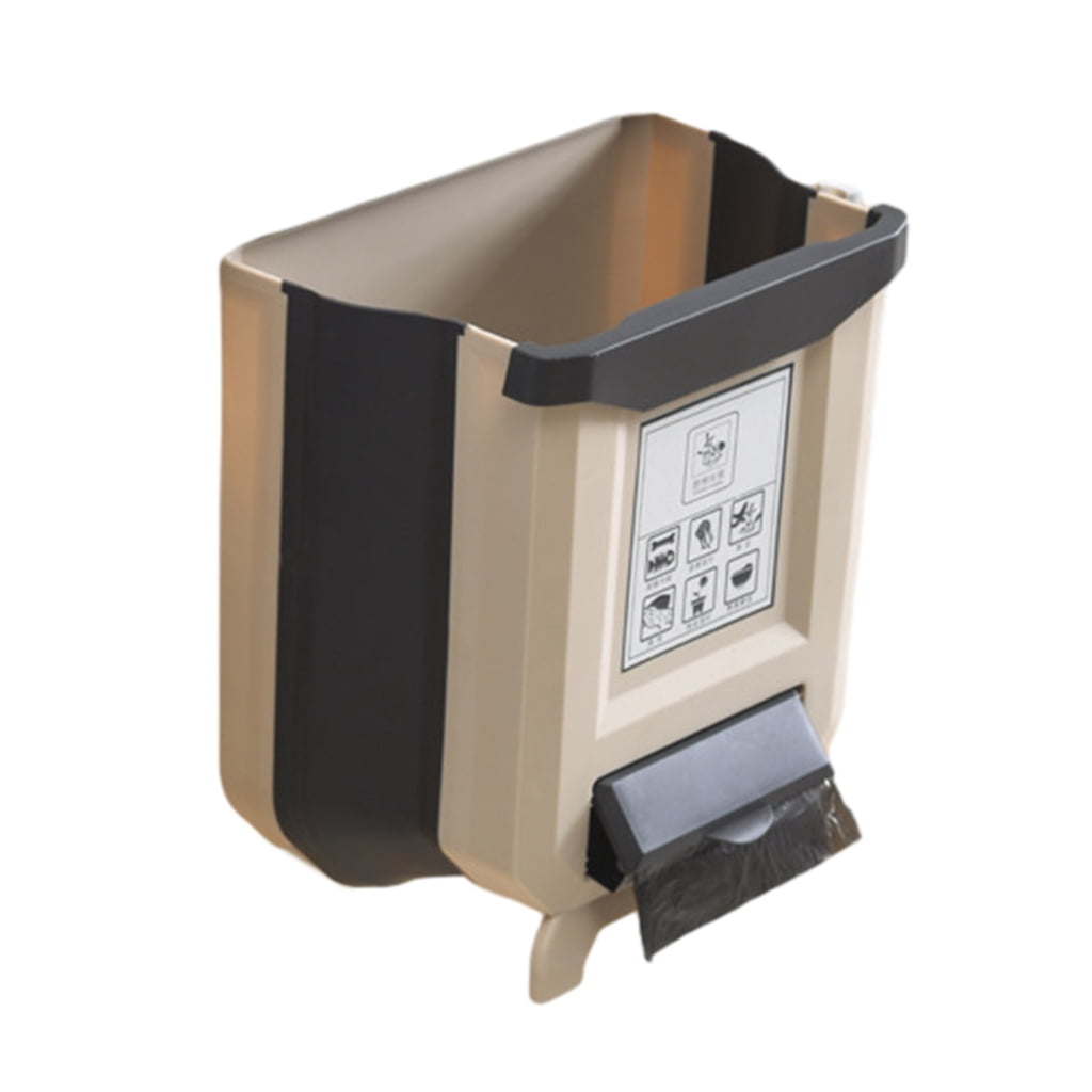 SIEYIO Foldable Hanging Trash Can Food Waste Bin Collapsible Small ...