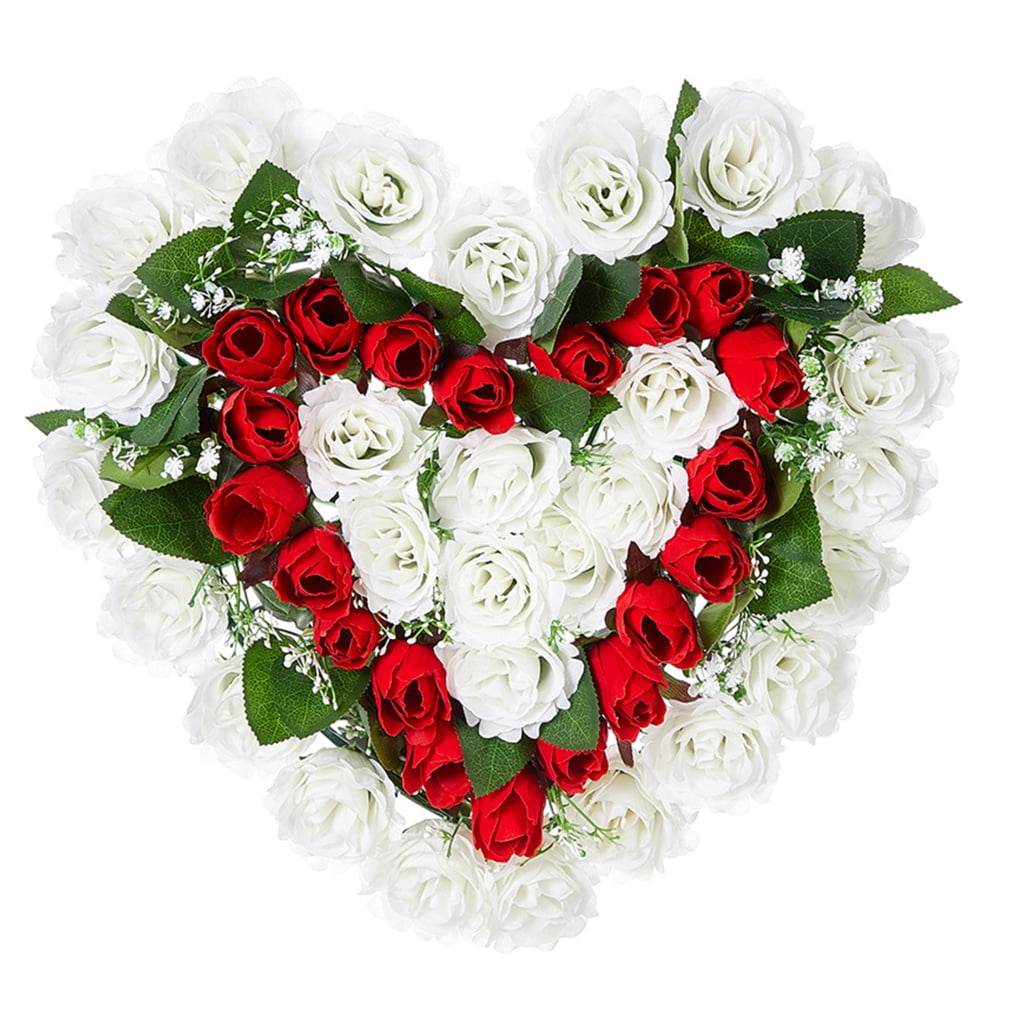 SIEYIO Heart Shaped Artificial Flower Decorations for Wedding Photo ...