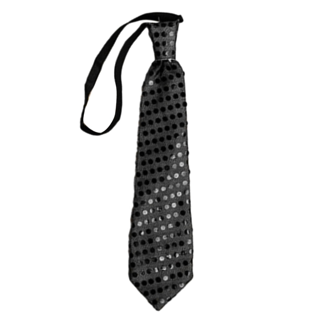 SIEYIO LED Light Up Pre-Tied Necktie Glitter Sequins Luminous Tie Club ...