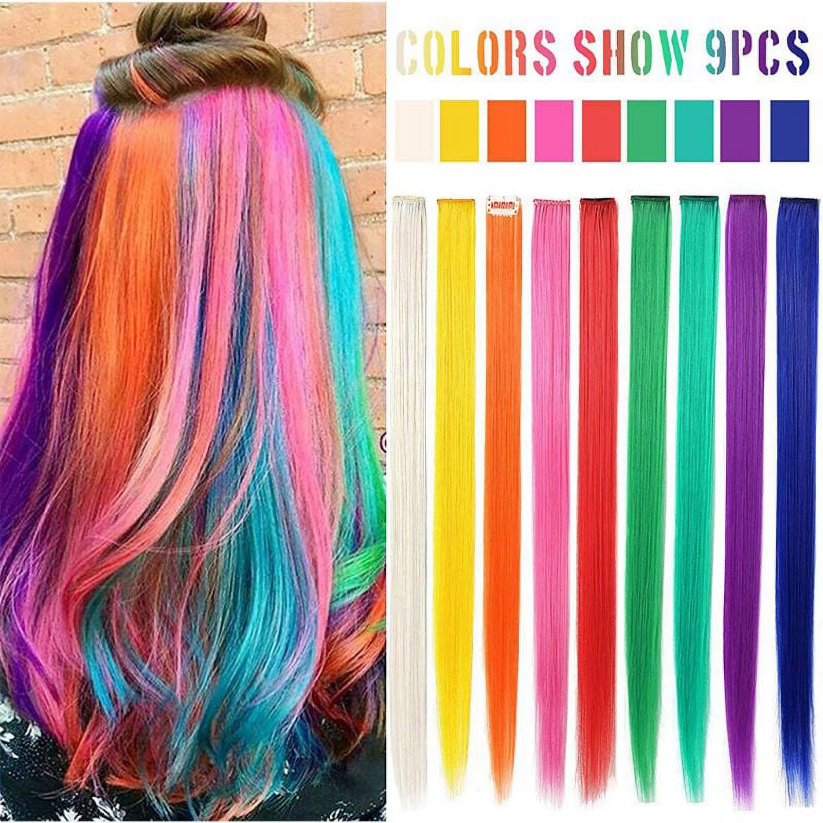 SIEYIO MQY 9PCS Rainbow Hair Accessories for Doll Clip In / On Multi ...