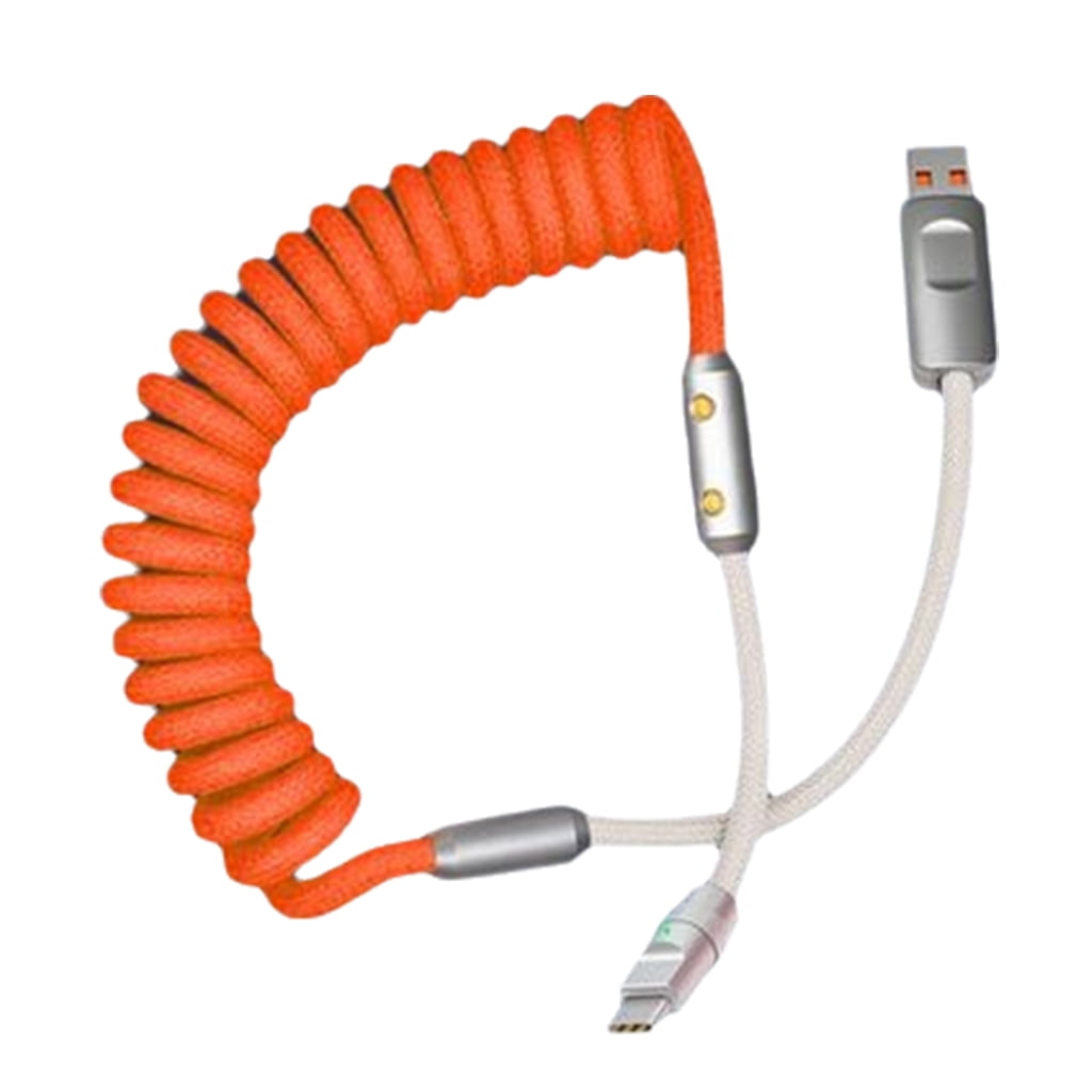 SIEYIO Metal Spring Data Cable, 120W Fast Charging Stretchable Cord ...