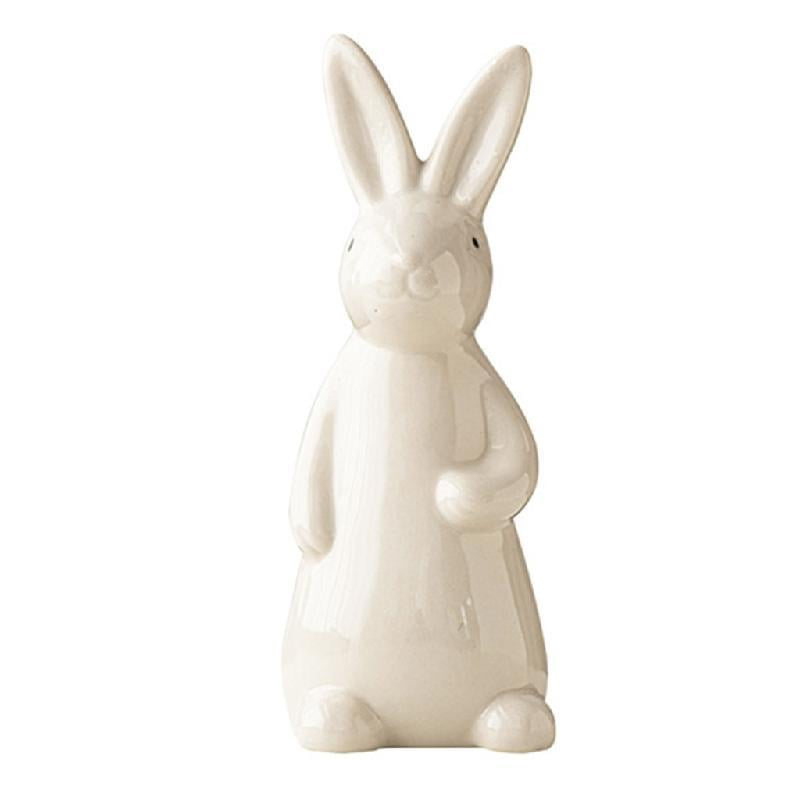 SIEYIO Modern Rabbit Statue White Easter Rabbit Figure Desk Accent for ...