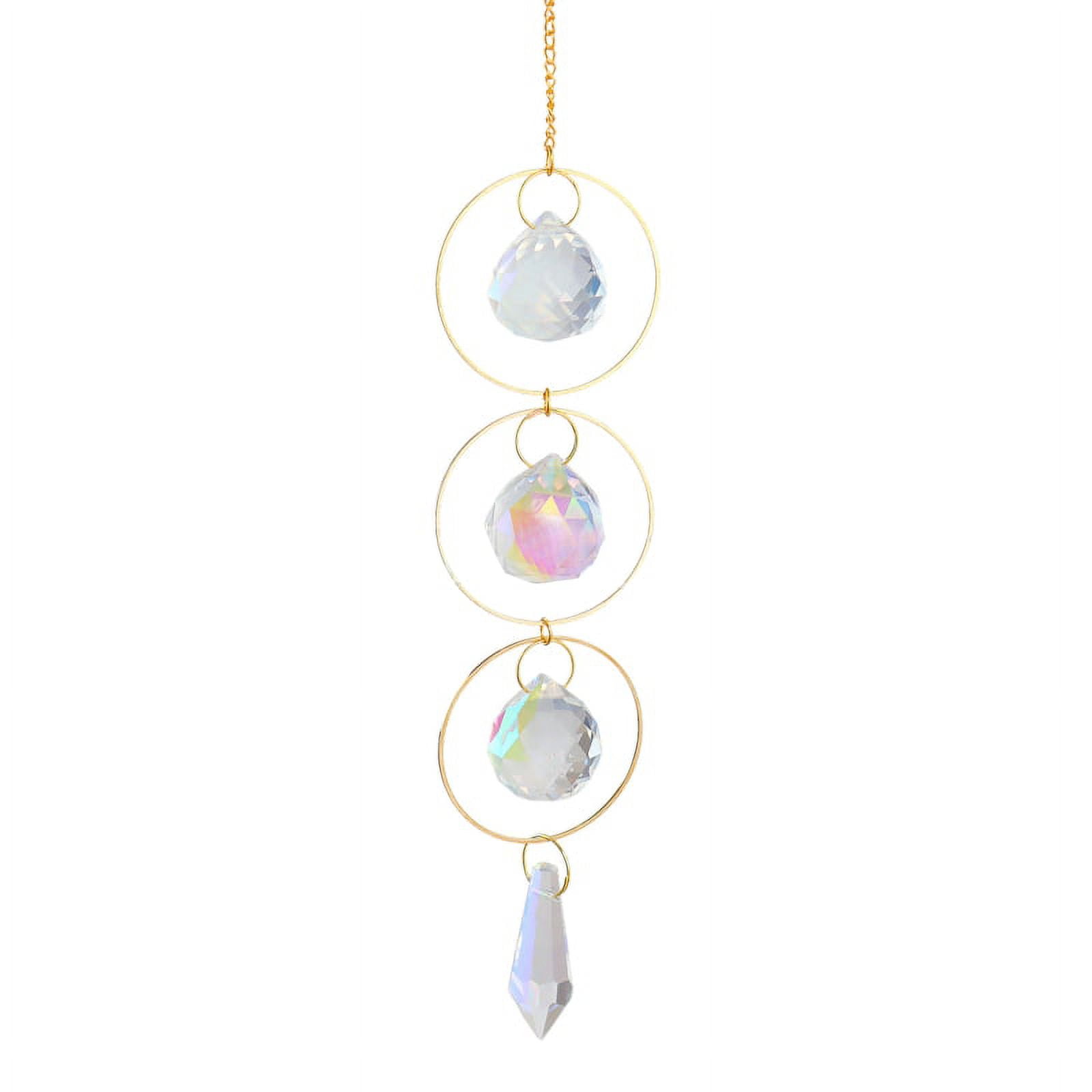 SIEYIO Moon Star Crystals Wind Chime Prism for Sun Catchers Handmade ...