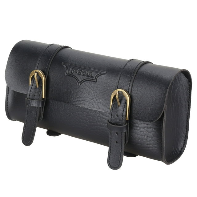 SIEYIO Motorcycle Saddle Storage Bag, PU Bike Handlebar Tool Bag, Round ...