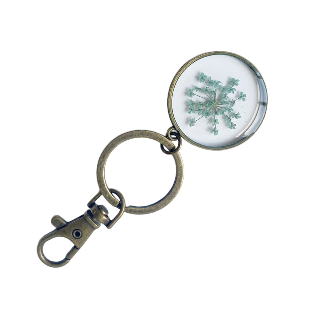 SIEYIO Multi Purpose Keychain with Real Flowers Elegant Bag Charm ...