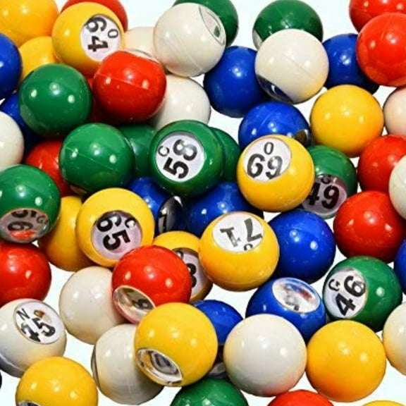 Economy Bingo Balls Set, White Single Number, Durable Plastic, 1.5 inch ...