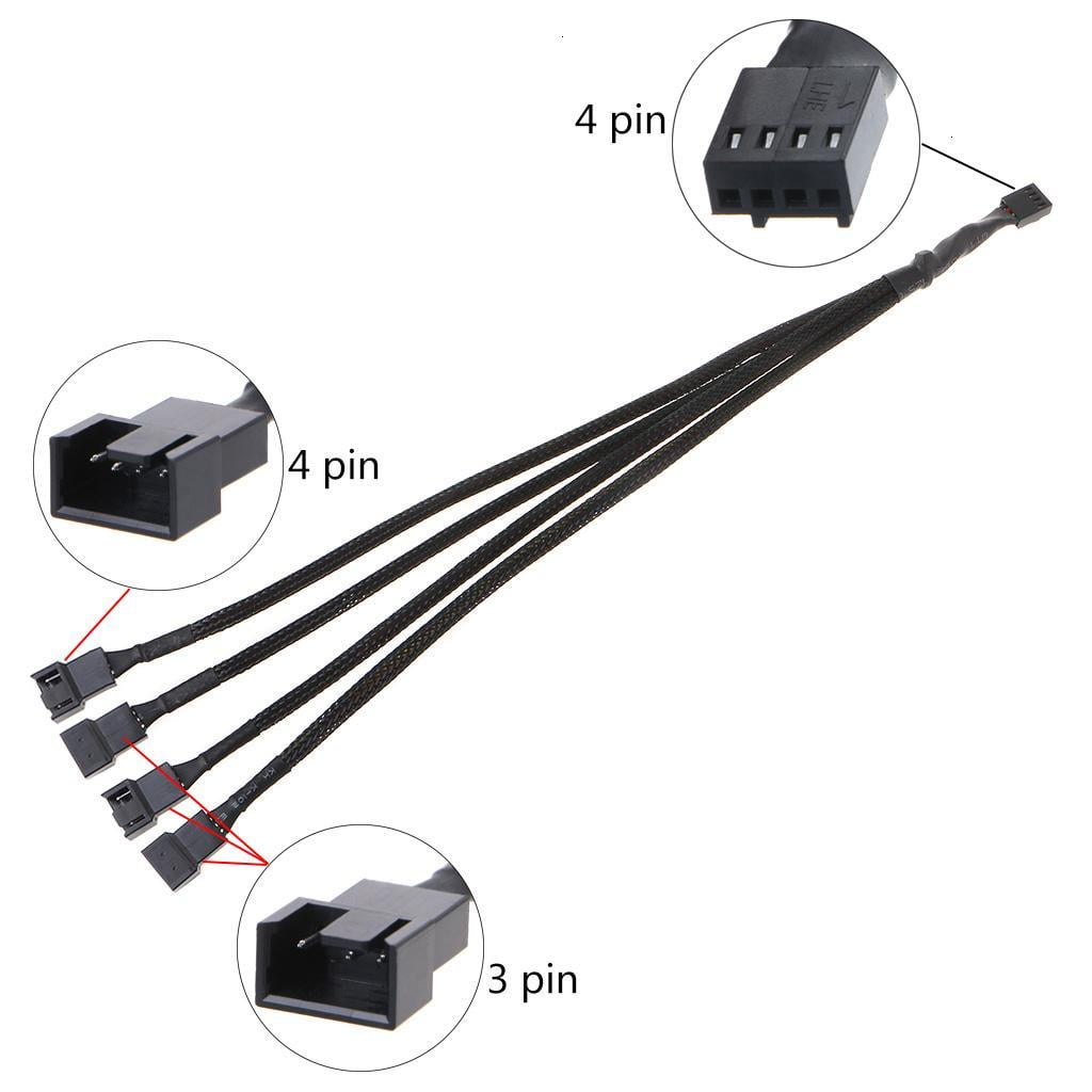 SIEYIO PWM 4 Pin Fan Splitter Adapter Cable Sleeved Braided Y Splitter ...