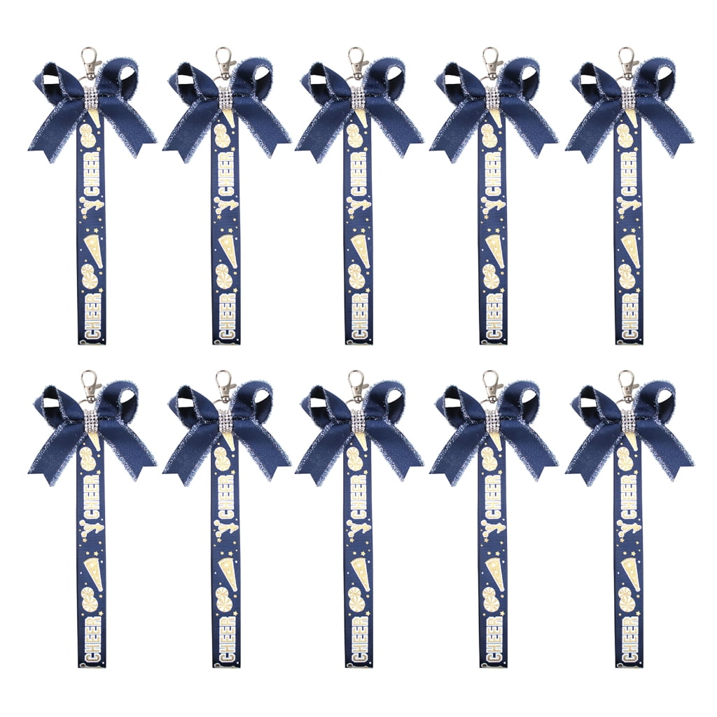 SIEYIO Pack of 10 Cheer Team Bows Keychains Stylish Accessory for Girls ...