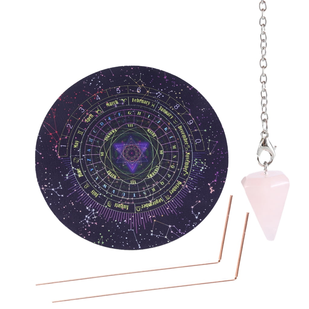 SIEYIO Pendulum Dowsing Board for , Wiccan Altar Set Metal Dowsing Rods ...