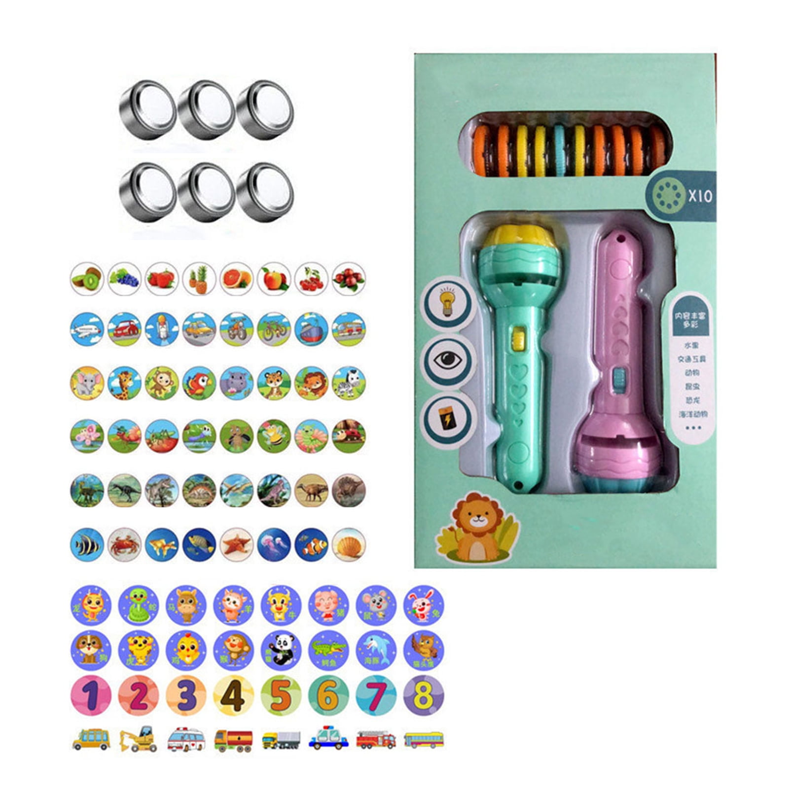 SIEYIO Projector Torch Kid Flashlight Story Book Educational Light-up ...