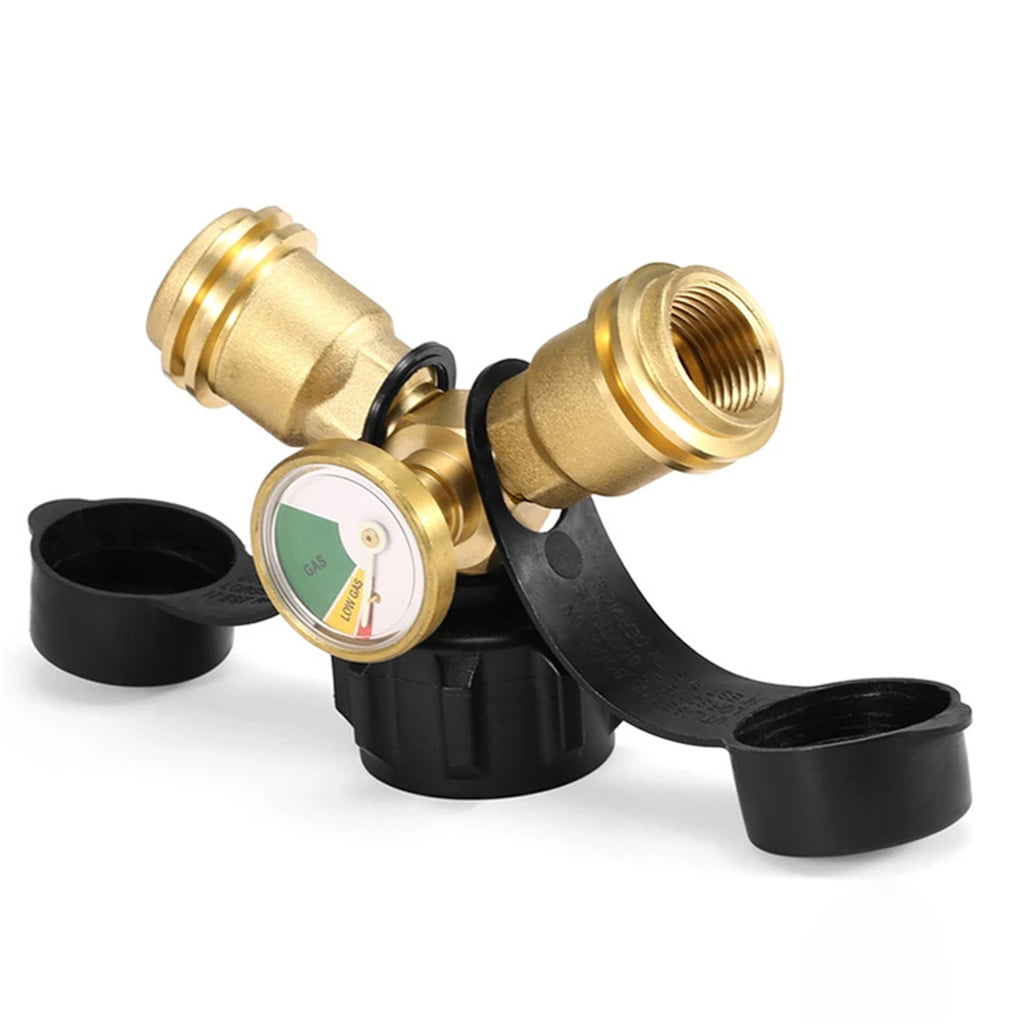 SIEYIO Propane Tanks Connector Y Splitter Adapter With Color Code Gauge ...