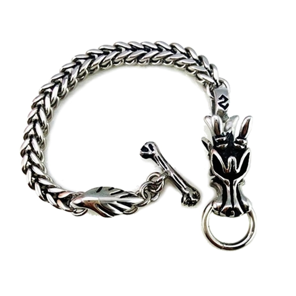 SIEYIO Retro Dragon Link Chain Bracelet Wristband Gothic Dragon Curb ...